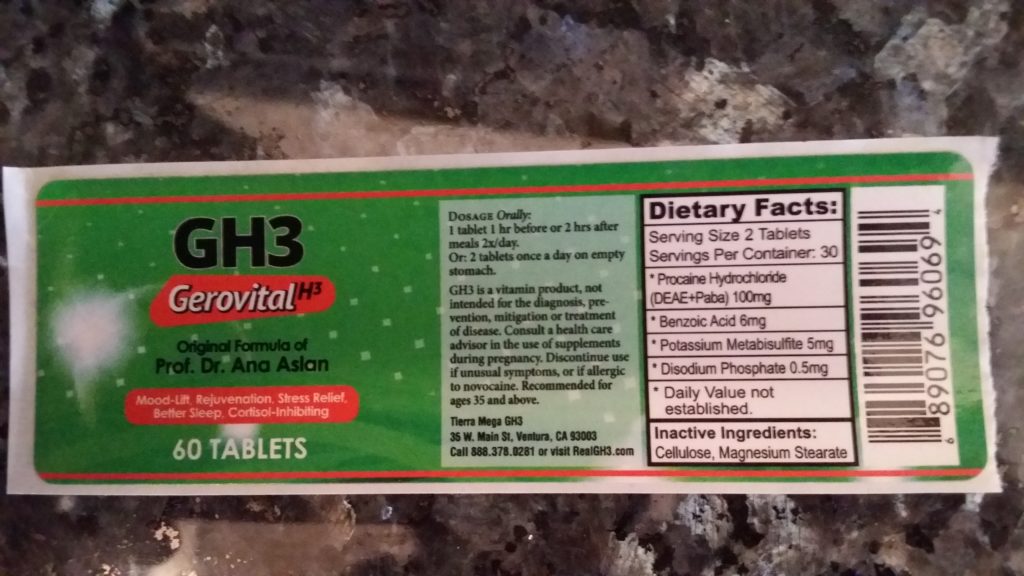 Original Formula GEROVITAL GH3, 60 capsules/100 mgs each – Real GH3